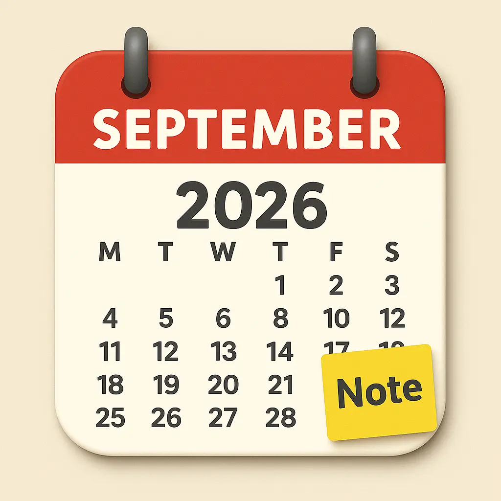 Print September 2026 Calendar
